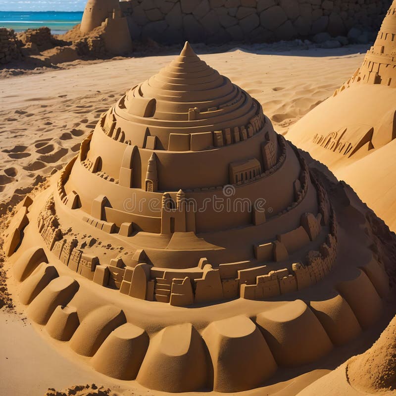 Sand Castle with Towers on the Beach. the Concept of Dreams and Desires ...