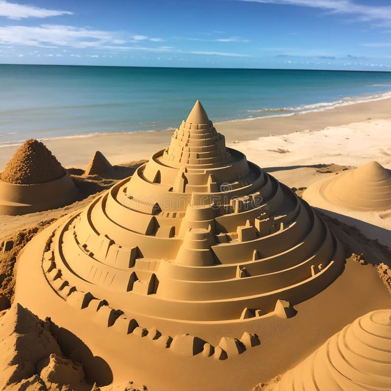 Sand Castle with Towers on the Beach. the Concept of Dreams and Desires ...