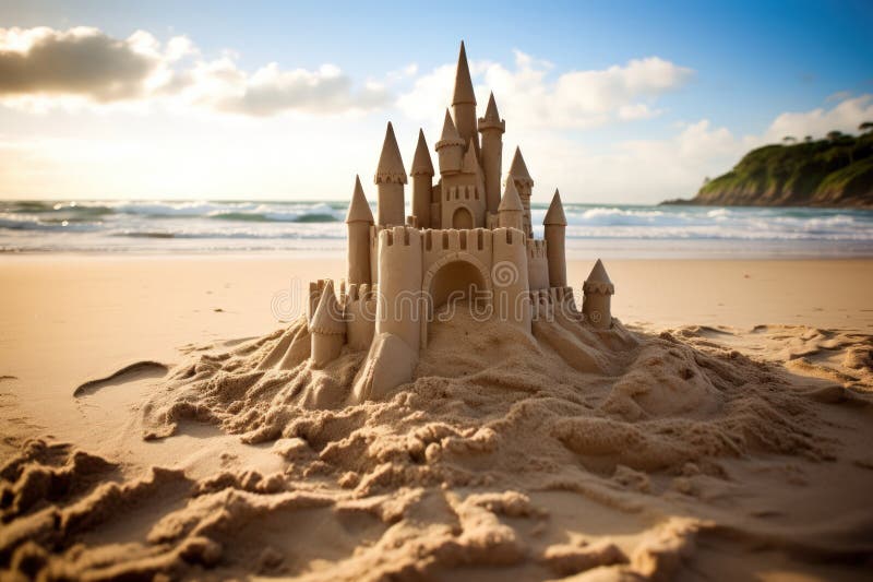 The Sand Castle Was Beautifully Built Stock Image - Image of resort ...