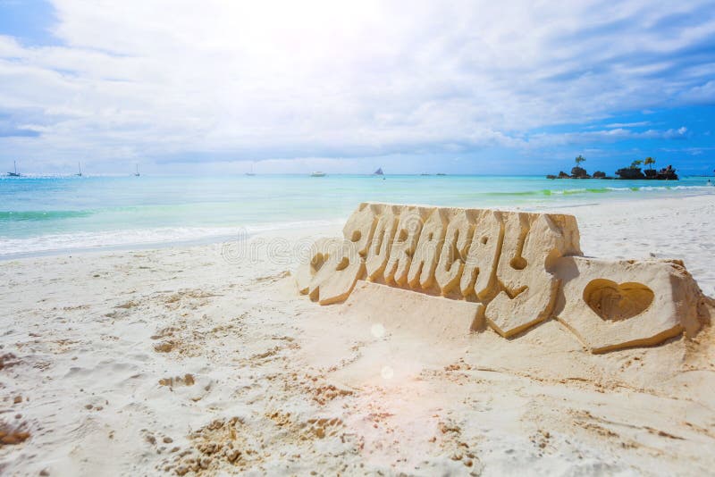 Sand Castle on White Beach, Boracay Island Stock Photo - Image of ...