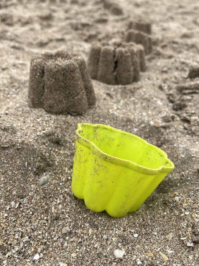Sand Castles on the Beach Made by a Child Stock Photo - Image of baby ...