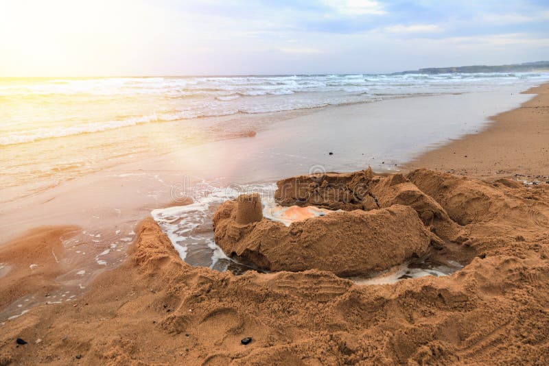 Sandcastles stock photo. Image of surf, away, castle, children - 873378