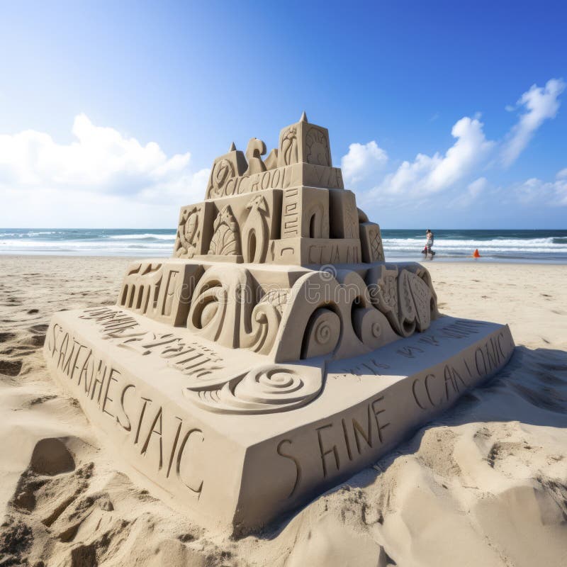 Sand Castles Carved on Beach Stock Illustration - Illustration of tourism, fantasy: 292630606