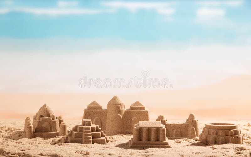 Sand Castles of Kinetic and Toys Isolated on White. Stock Image - Image ... Sand Castles of Kinetic and Toys Isolated on White. Stock Image - Image ...