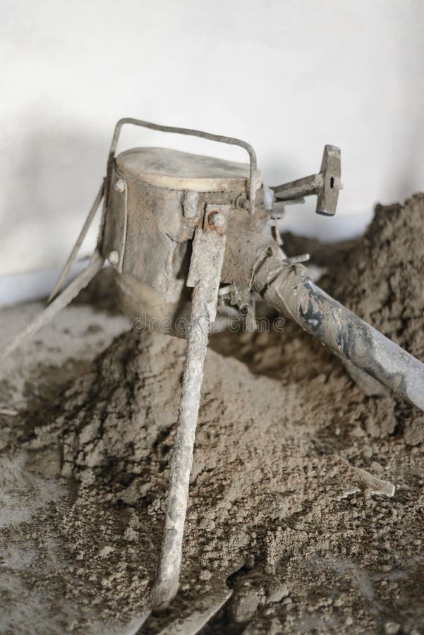 Sand and Cement Floor Screed. Floor Screed Tools and Devices Stock ...