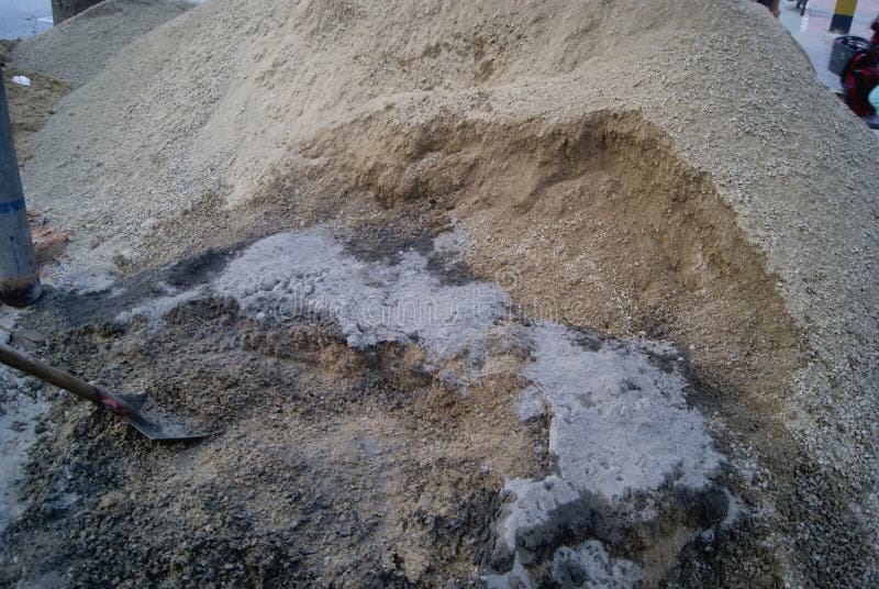 Sand and cement stock photo. Image of mixing, sand, stirring - 44796634