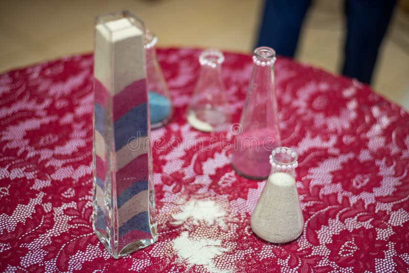 Sand Ceremony at the Wedding Stock Photo - Image of blue, family: 169470504