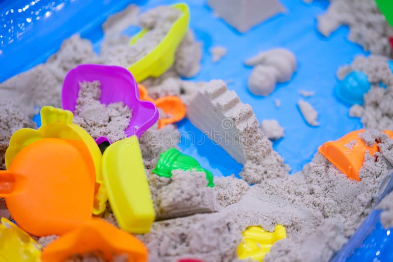 Sand for Children To Play and Have Fun Creating Stock Image - Image of ...