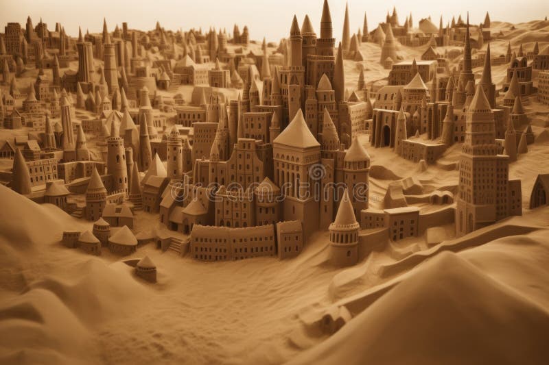 The Sand of the City with Intense Lighting Stock Illustration ...