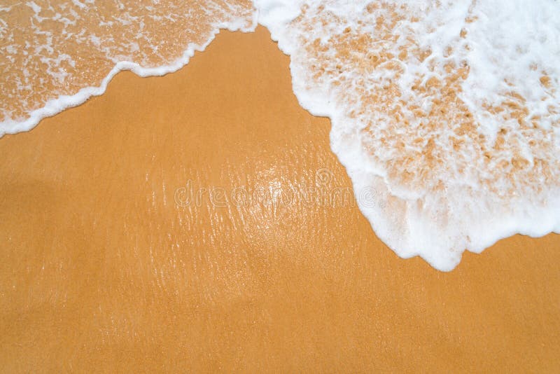 Sand Clean Beach Background with Waves Stock Photo - Image of foam ...