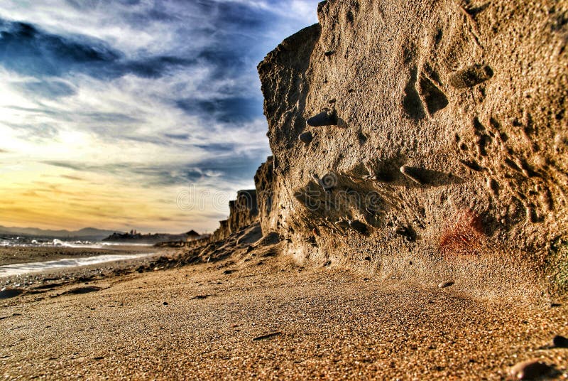 Sand cliffs stock image. Image of sand, clouds, landscape - 161530093