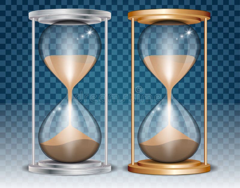 Realistic Hourglass Isolated, Sand Watch Retro Vintage Concept, Wooden ...