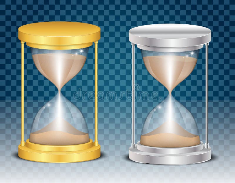 Realistic Hourglass Isolated, Sand Watch Retro Vintage Concept, Wooden ...
