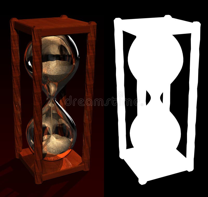 Sand Clock with Alpha stock illustration. Illustration of flies - 319870