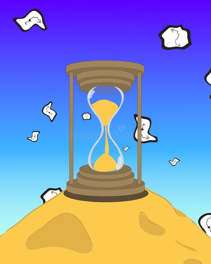 Sand Clock Down stock illustration. Illustration of drop - 36231682