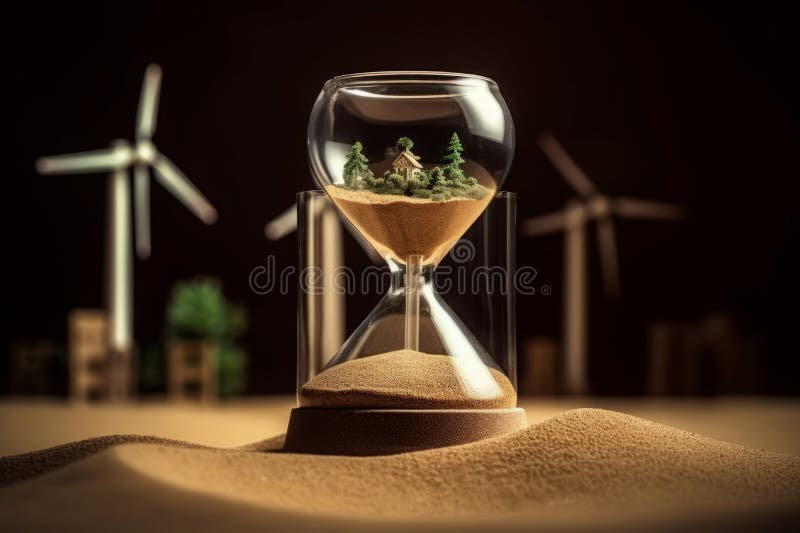 Sand Clock Ecology. Generate Ai Stock Illustration - Illustration of ...