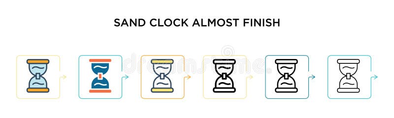 Sand Clock almost Finish Vector Icon in 6 Different Modern Styles ...