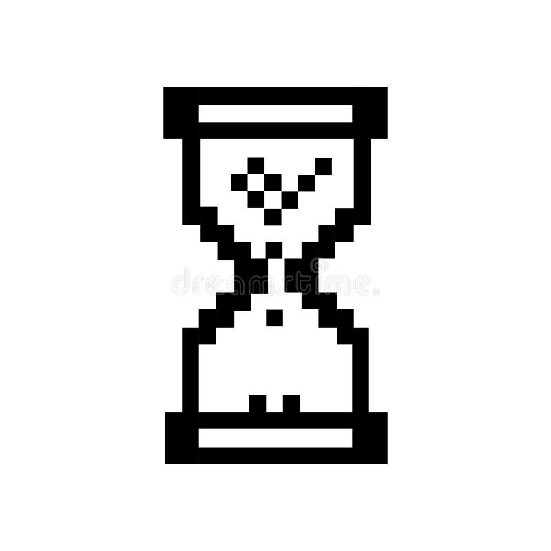 Sand Clock Icon for Graphic Design Projects. 8-bit Pixelated Vector ...