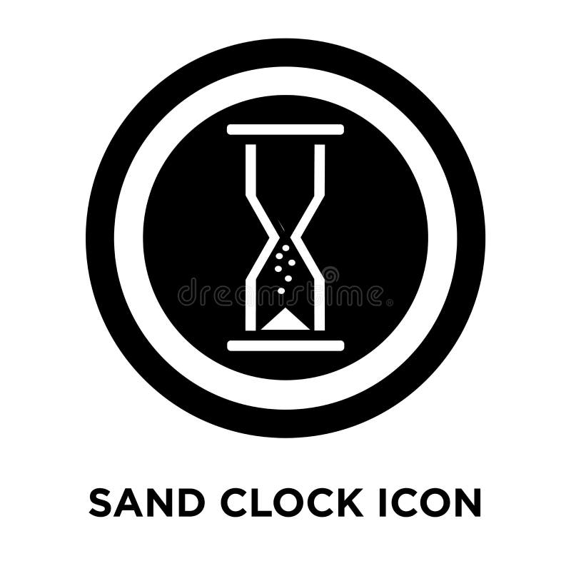 Black Sand Clock Timer Icon Or Logo, Vintage Hourglass, Sandglass Timer ...