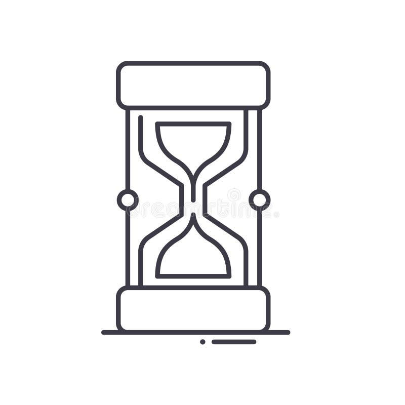 Sand Clock Line Icon, Outline Symbol, Vector Illustration, Concept Sign ...