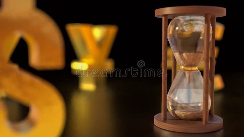 The Sand Clock and Money Symbol for Business Concept 3d Rendering Stock ...