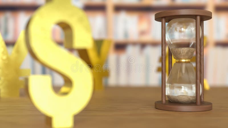The Sand Clock and Money Symbol for Business Concept 3d Rendering Stock ...