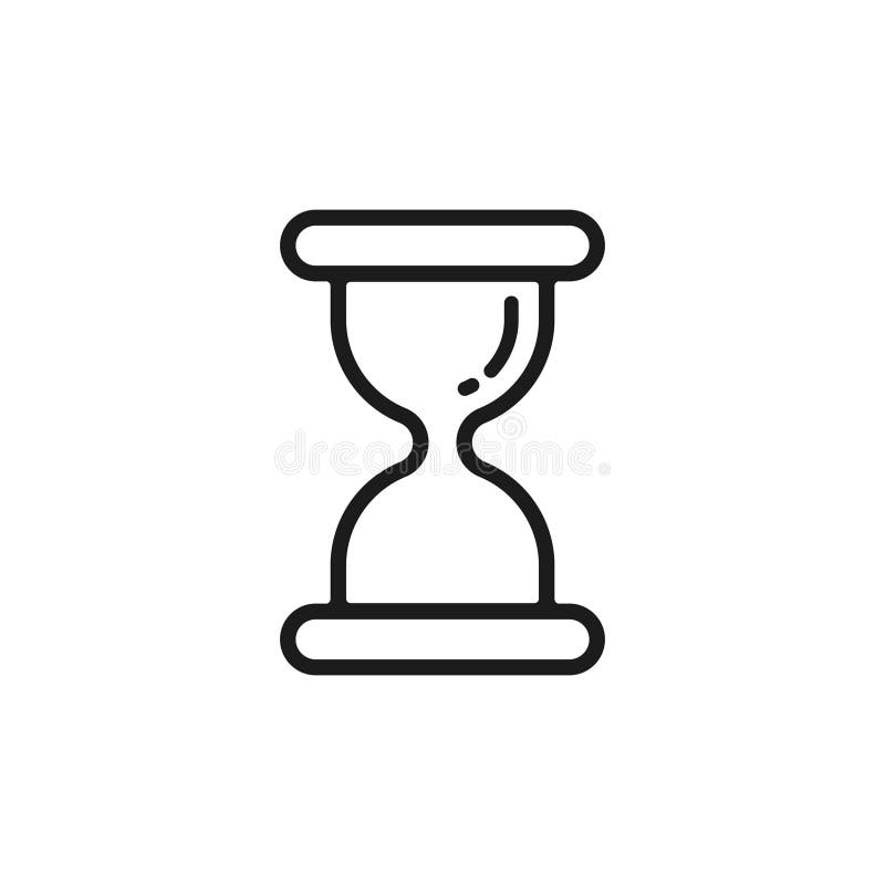 Sand Clock Outline Icon. Hourglass Vector Simple Line Illustration ...