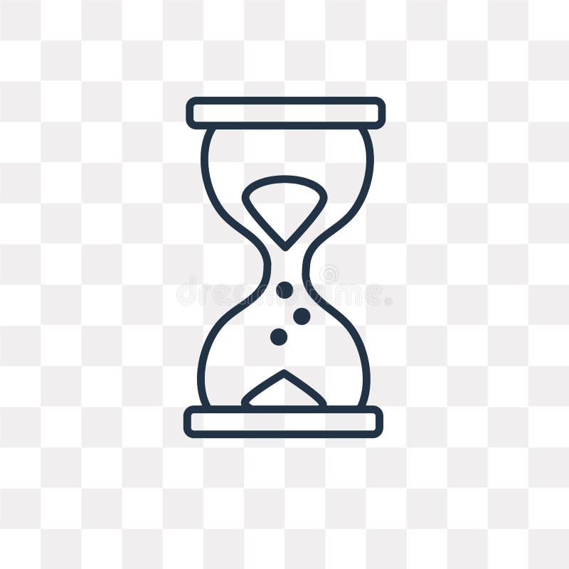 Sand Clock Vector Icon Isolated on Transparent Background, Linear Sand ...