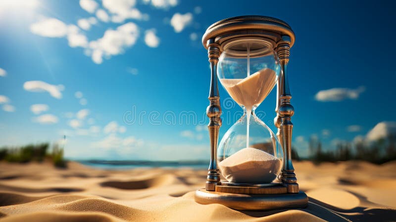 A Sand Clock with White Sand. Generative AI. Stock Illustration ...