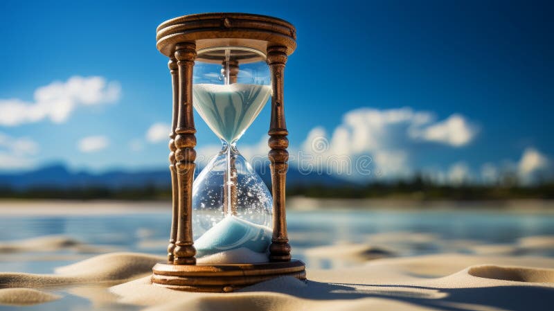A Sand Clock with White Sand. Generative AI. Stock Illustration ...