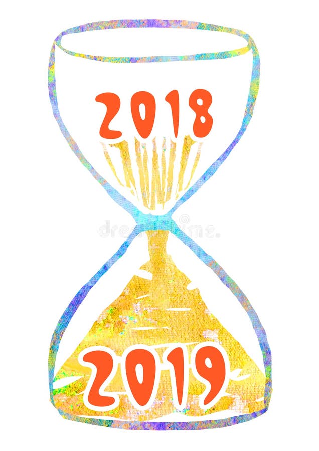 Sand Clock is 2018-2019 Year Stock Illustration - Illustration of ...
