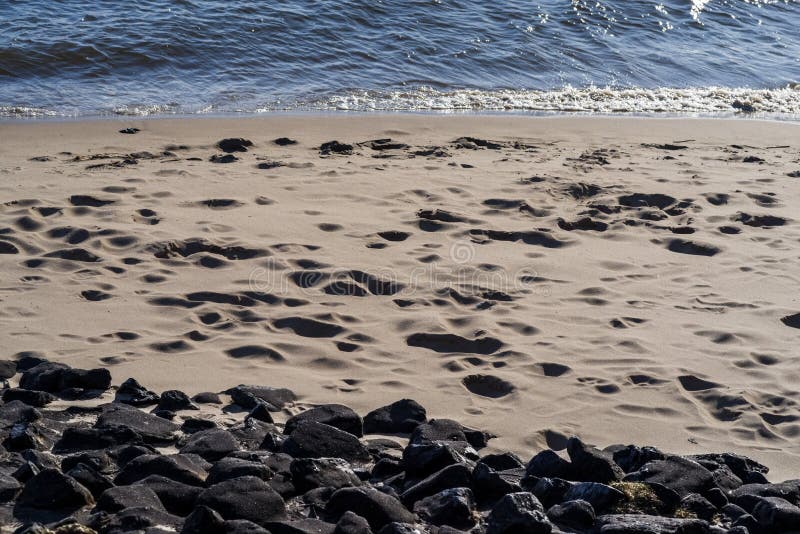 Calm Waves on the Sand Coast Stock Photo - Image of recreation, waves ...