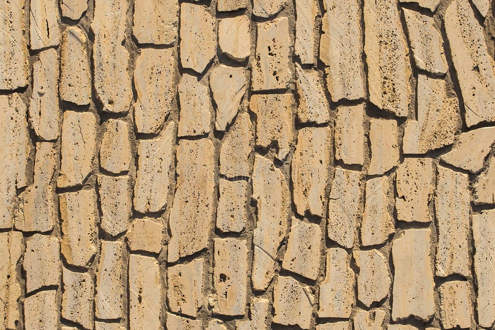 Sand Color Stone or Brick Wall, Modern Texture Background Stock Photo ...