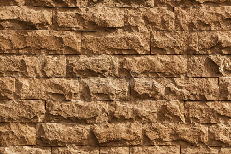 Sand-colored Stone Wall Background Texture Stock Image - Image of hard ...