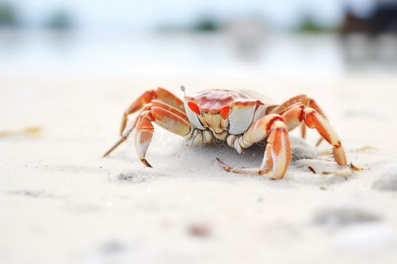 Sand Crab Burrowing into the Beach Stock Photo - Image of marine ...