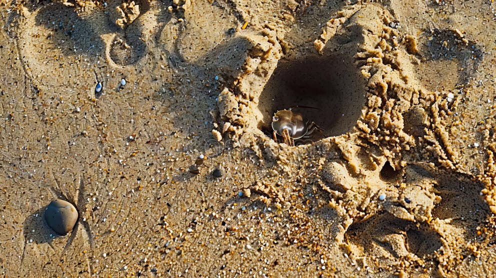 A Sand Crab is Digging in the Sludge Stock Image - Image of digging ...