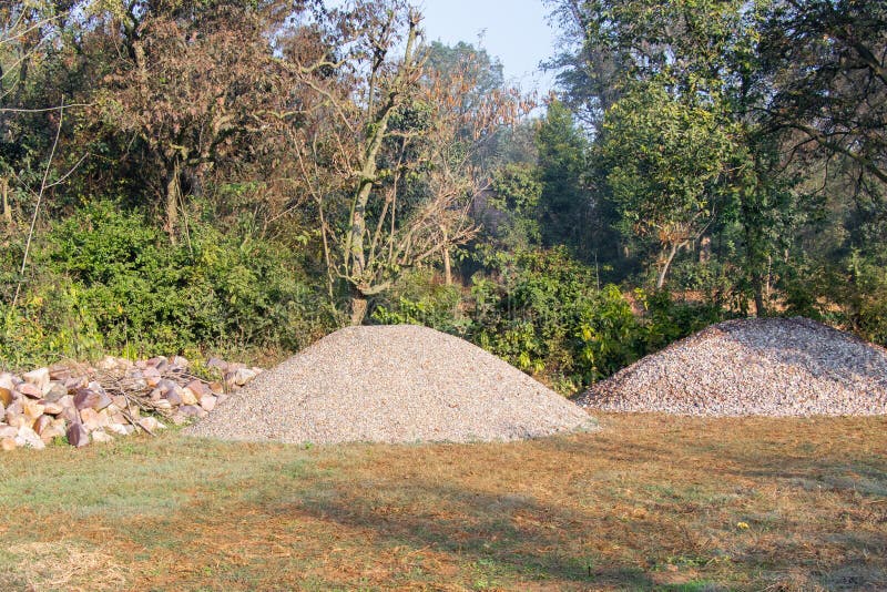 Sand and Crushed Stone Dump, for Constrcution Stock Image - Image of ...