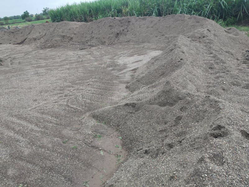 Sand deposits on River stock photo. Image of road, tarmac - 185505062