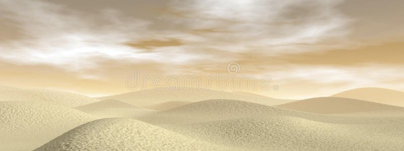 Sand desert - 3D render stock illustration. Illustration of landscape ...