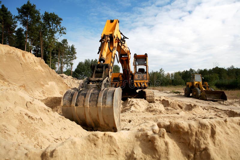 Sand diggers stock image. Image of equipment, sand, scooping - 6632805