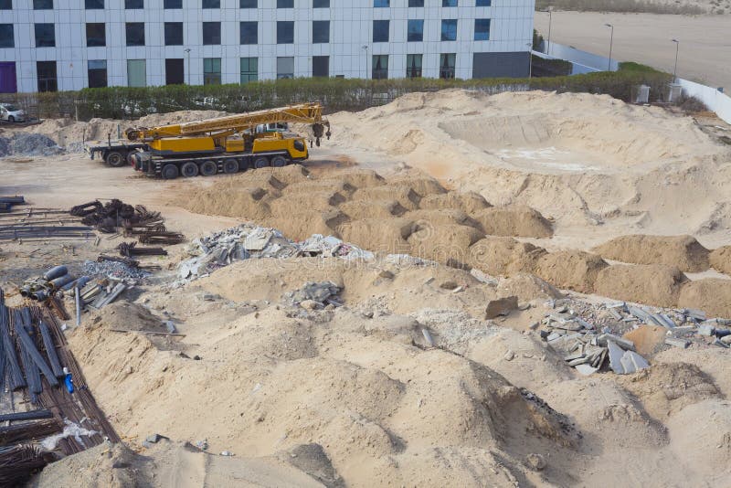 Dirt for Foundation on Construction Site Stock Image - Image of ...