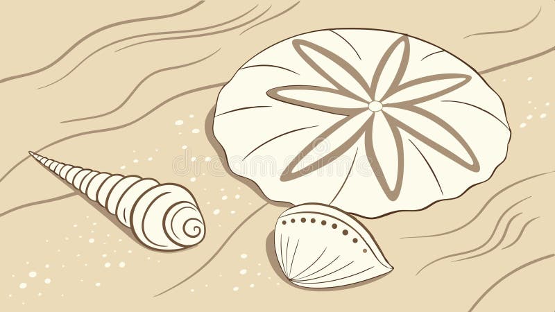 Sand Dollar and Shells: Beach, Ocean, Nature, Coastal Vector Design ...