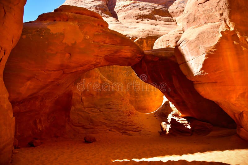 Sand Dune Arch in Arches National Park. Stock Image - Image of arches ...