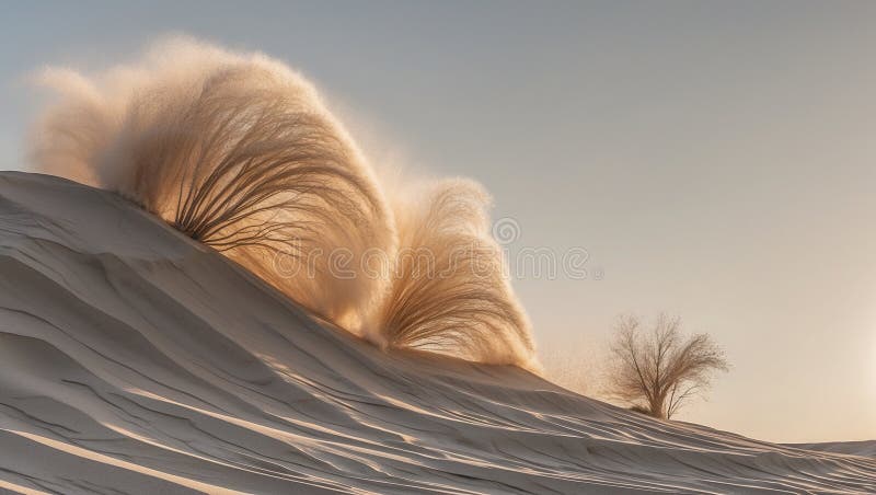 Sand Dune Explosion in Desert Wind Stock Illustration - Illustration of ...