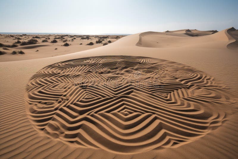 A Sand Dune with a Geometric Pattern, Made of Interlocking Shapes Stock ...