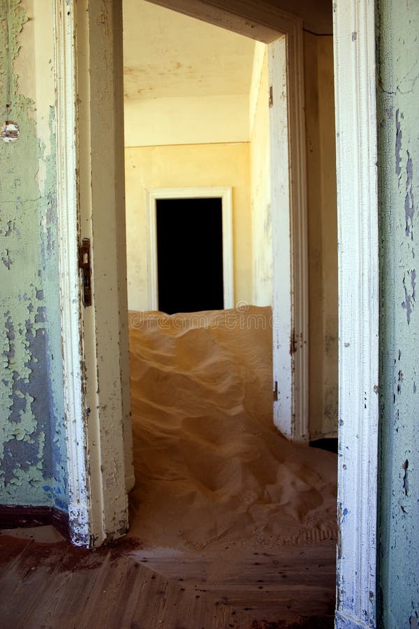 Sand Dune Inside a Kolmanskop House Stock Image - Image of ruin, broken ...