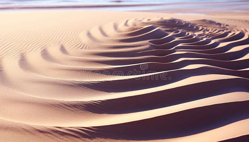 Sand Dune Landscape, Rippled Wave Pattern, Arid Climate Generated by AI ...