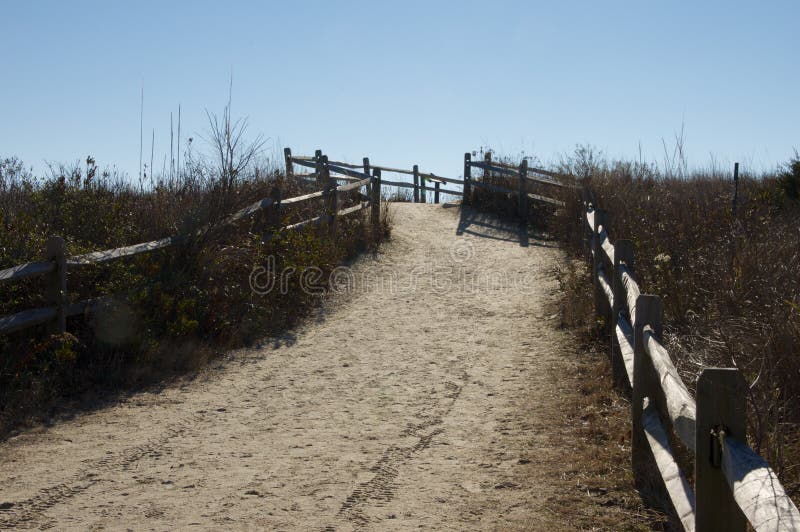 Sand Dune Path stock photo. Image of footpath, rail, sand - 48527770