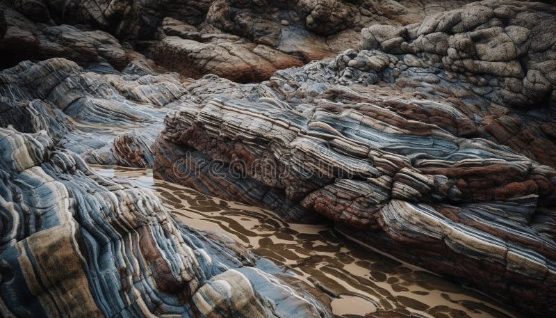 Sand Dune Pattern Eroded by Wind and Heat Generated by AI Stock Image ...