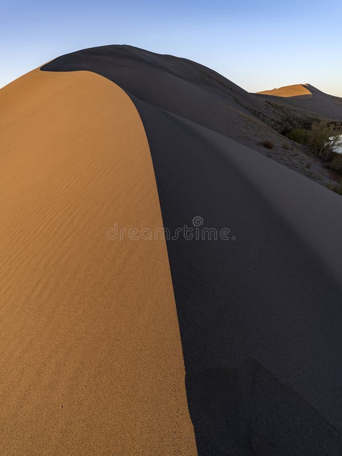 Sand Dune Ridge Line with Light and Shadows Stock Image - Image of ...